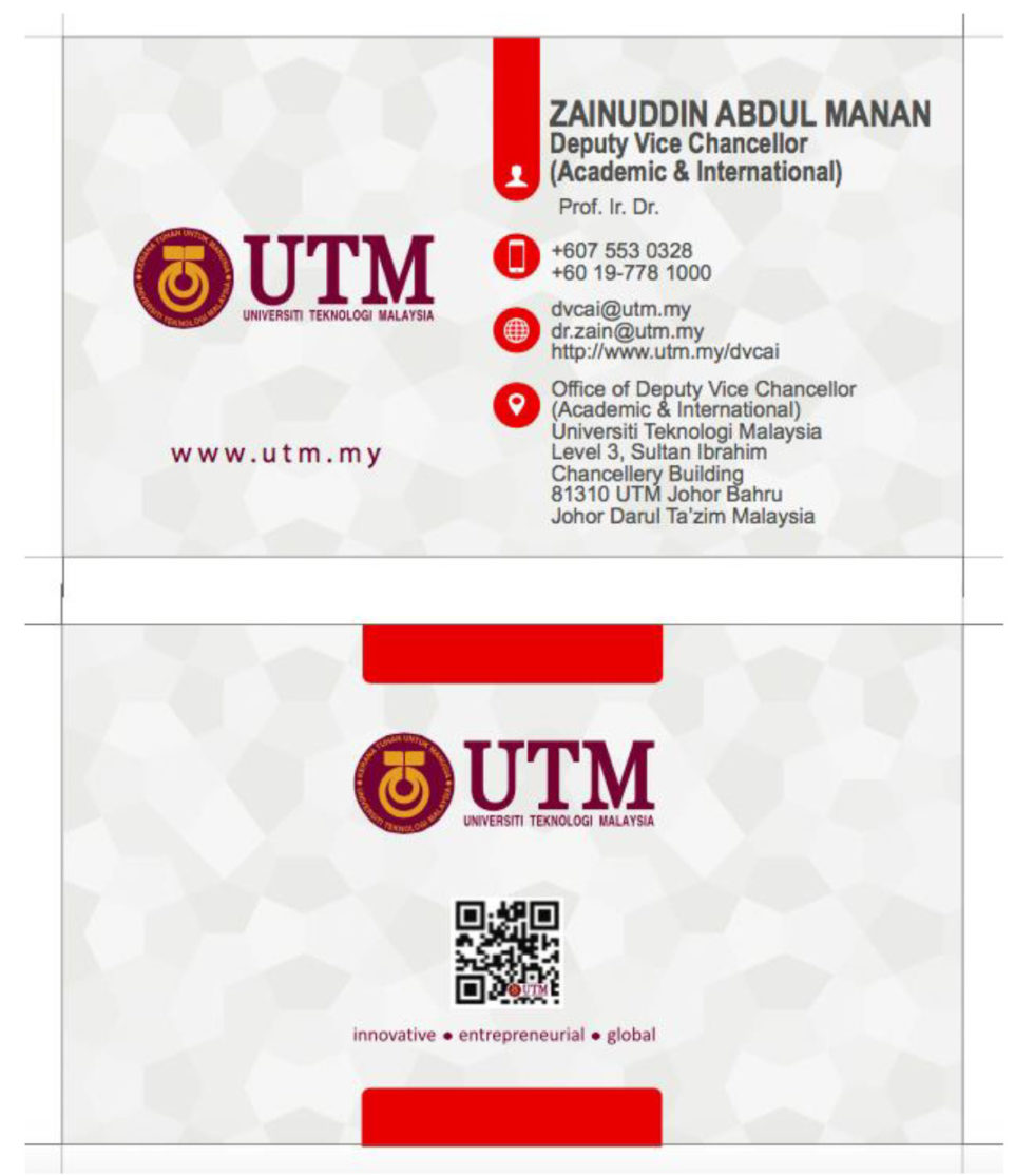 Business card | Universiti Teknologi Malaysia Brand