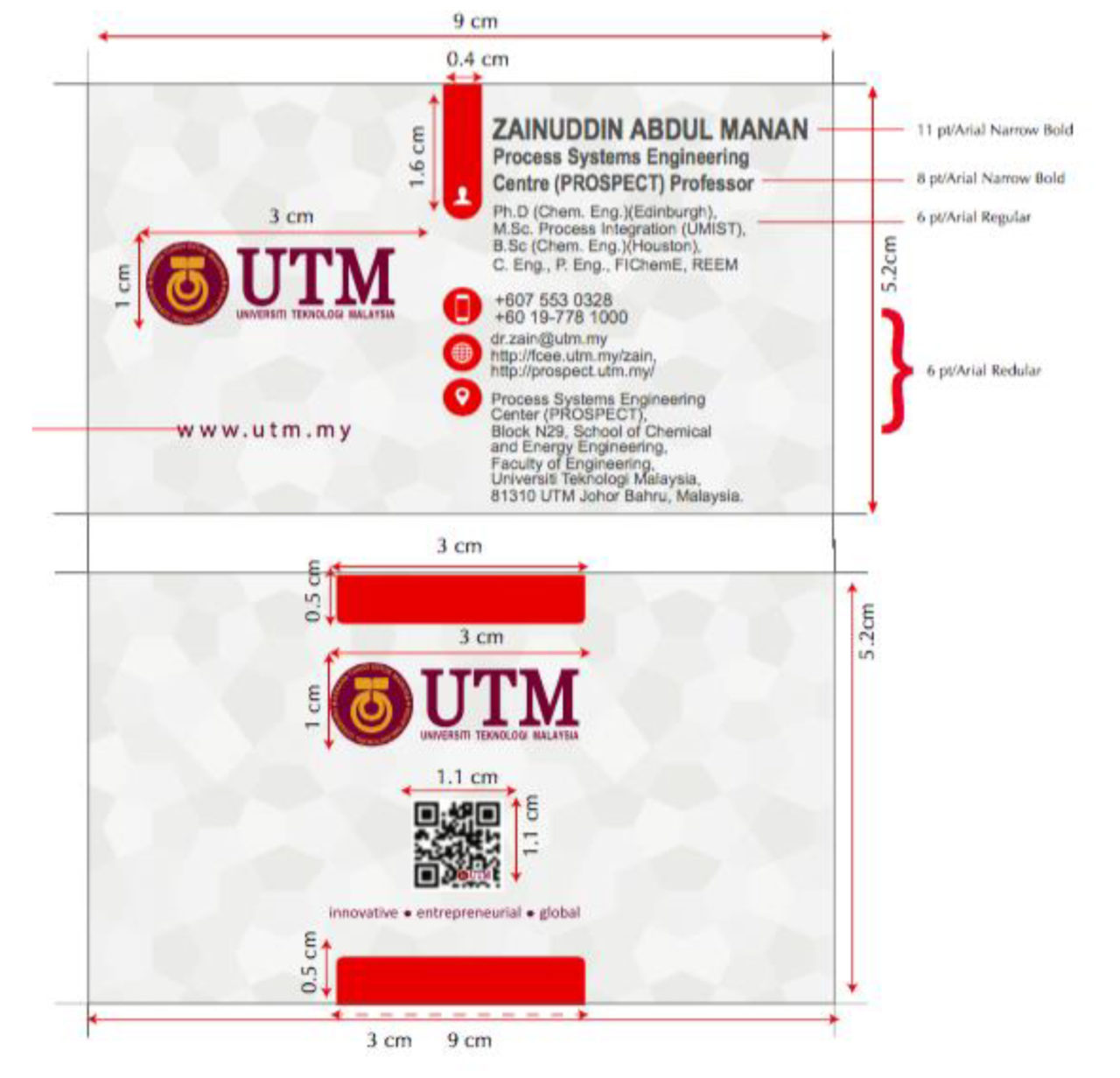 Business card | Universiti Teknologi Malaysia Brand