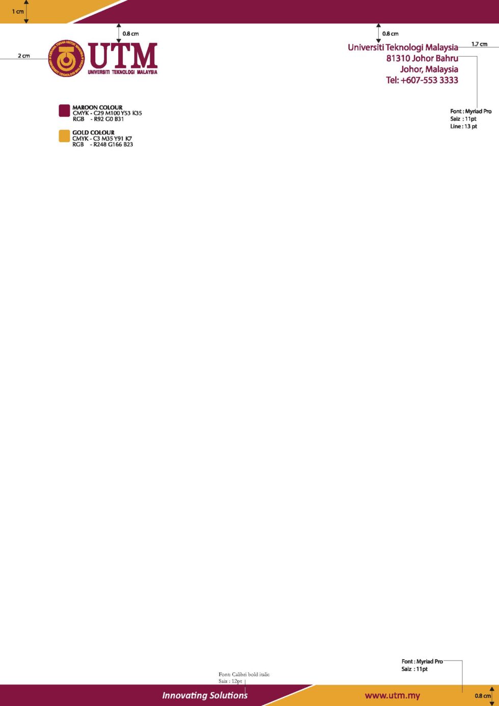 letterhead | UTM Brand